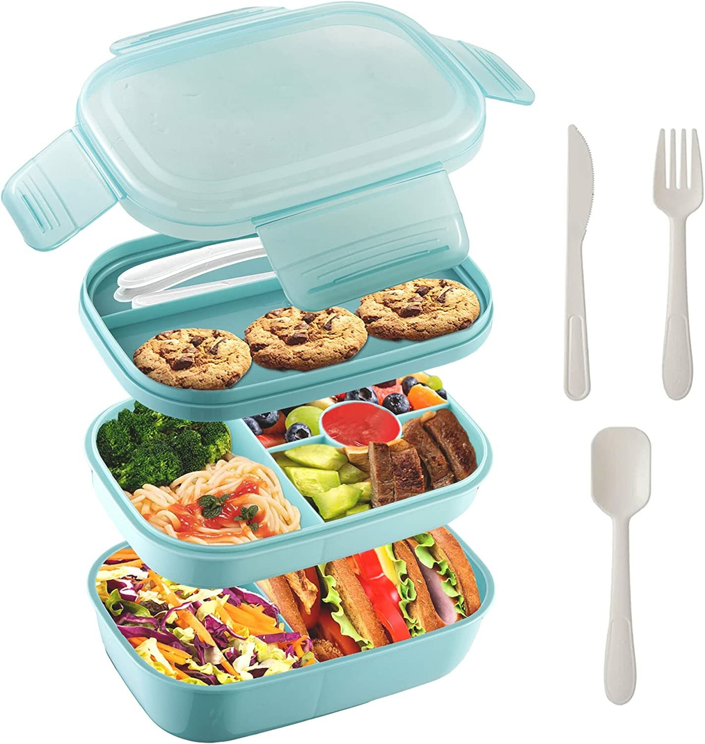 Контейнер Для Еды: Секционный С Комплектом Приборов - Универсальный И Герметичный Ланчбокс Взрослый Для Работы И Пикника