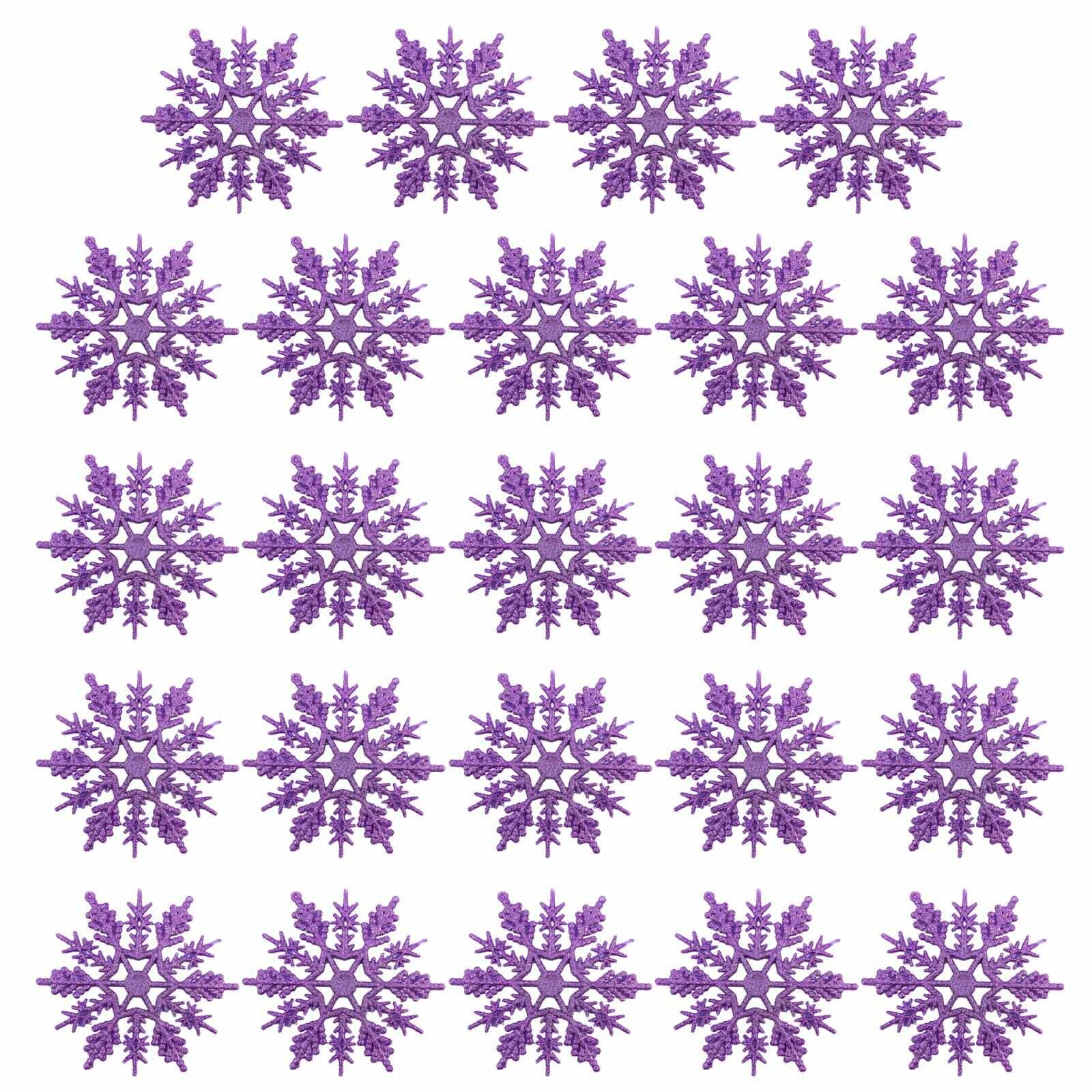 Рождественский кулон в виде снежинки 24 шт./компл. блестящий пластиковый подвесной орнамент для рождественской елки, оконного украшения стены