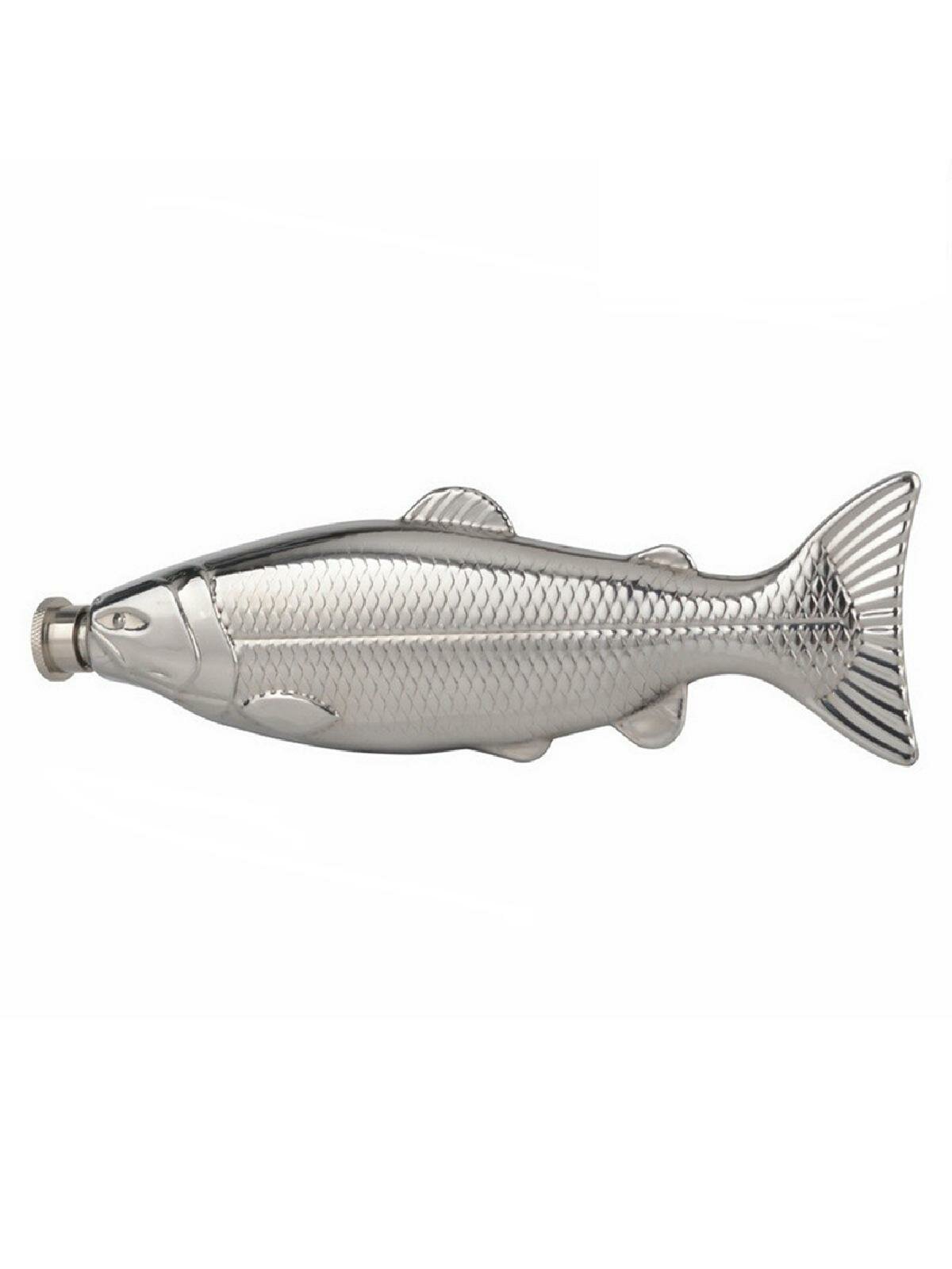 Походная фляжка из нержавеющей стали, фляжка для виски с крышкой в форме рыбы