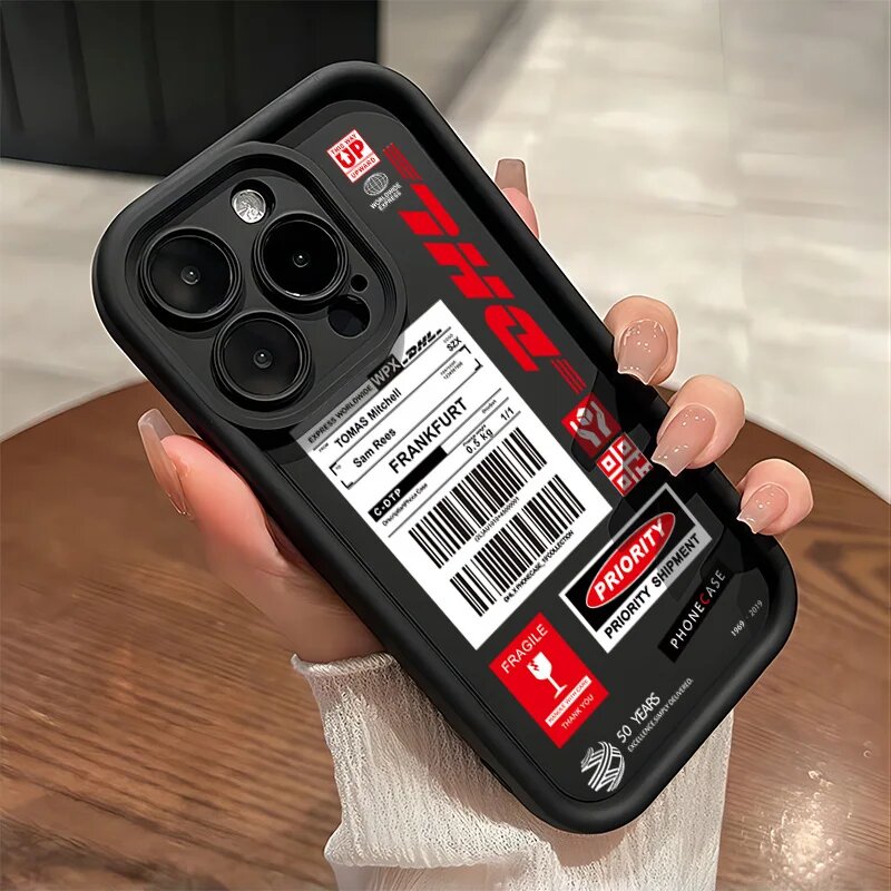 Горячие модные этикетки, новый чехол для телефона для IPhone 16 15 14 13 Красный, 5, iPhone 16 Pro