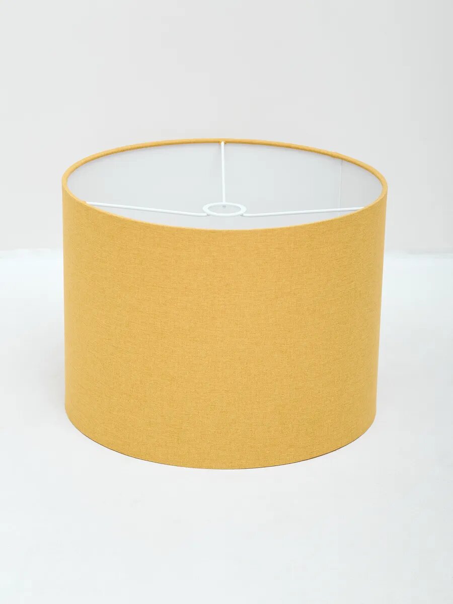 Абажур Пермский Свет, для торшера, текстиль, пластик, горчичный, диаметр 40см, Е27