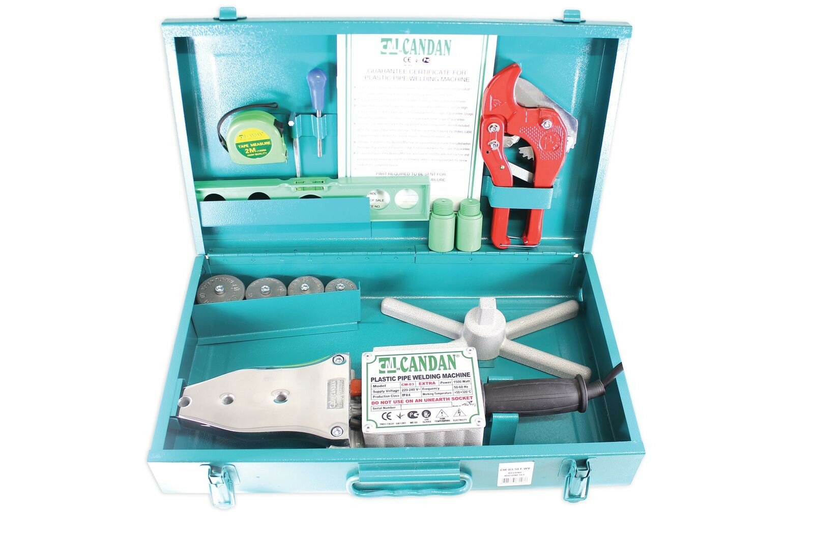 Сварочный аппарат Candan CM-03 SET, 1500 Вт, 4 насадки (20, 25, 32, 40 мм)