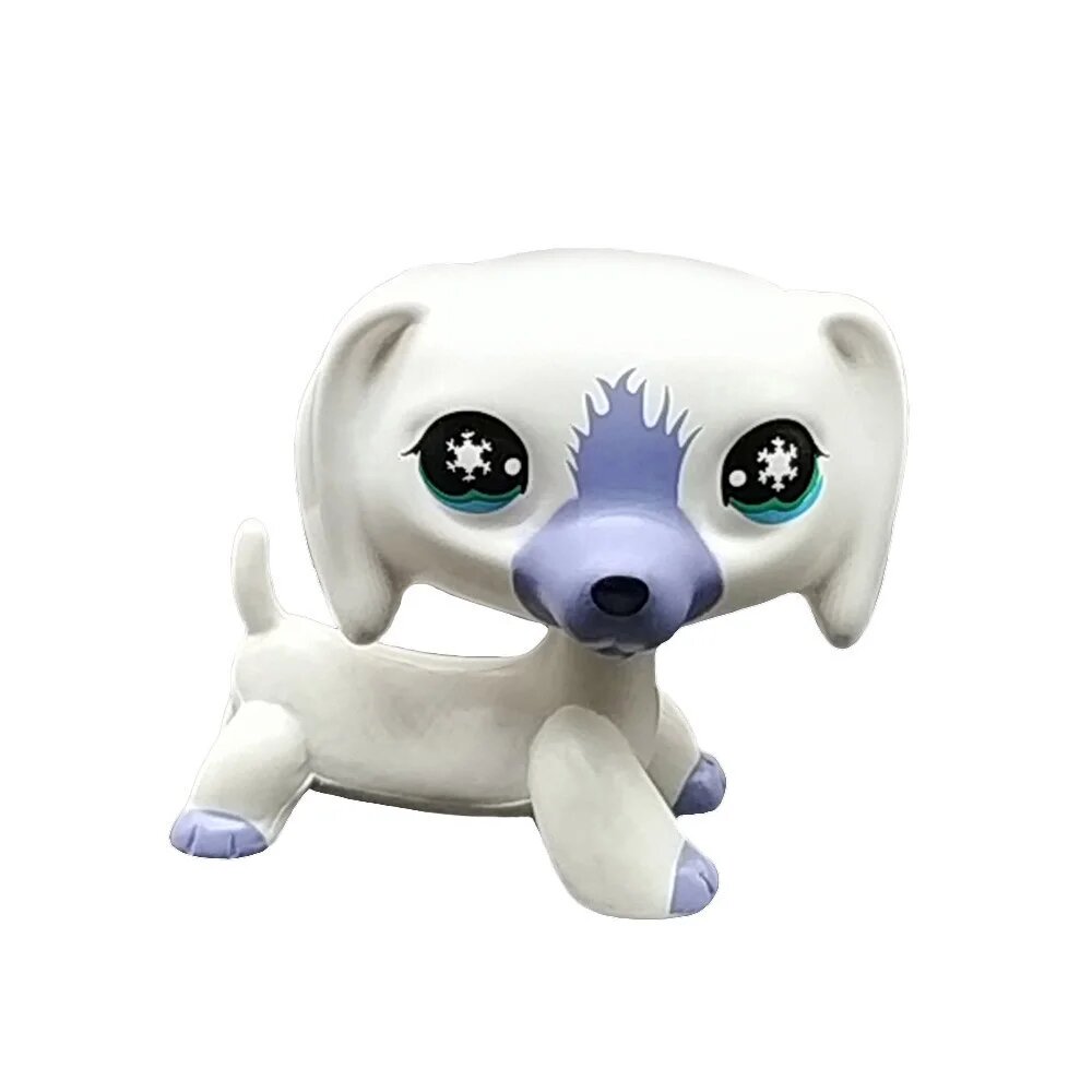 LPS Toys Редкий зоомагазин на заказ Белая такса Собака Снежинка Глаза Немецкая овчарка Фигурка OOAK # 408