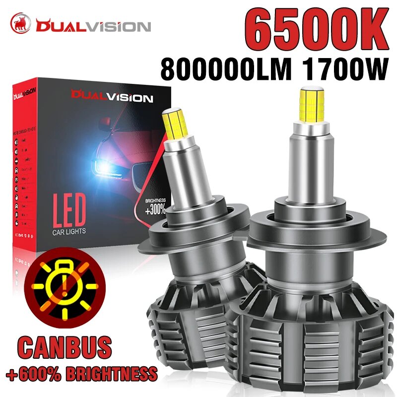 H7 LED H11 Canbus Автомобильные лампы для фар 1700 Вт 800000 LM H4 H1 H8 HB3 9005 HB4 9006 6000K Белый 3D 360 Turbo LED Мини Авто противотуманные фары