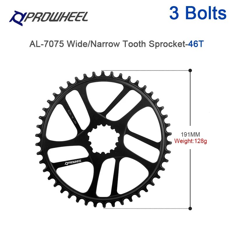 Prowheel 46T Звездочка Wide/Narrow Tooth 3 Bolts