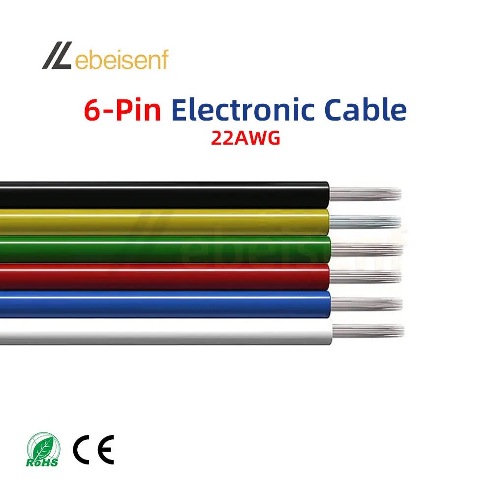 Провод для светодиодных лент 22 AWG медный 5/10 м 2/3/4/5/6 Pin 6-Pin, 5м