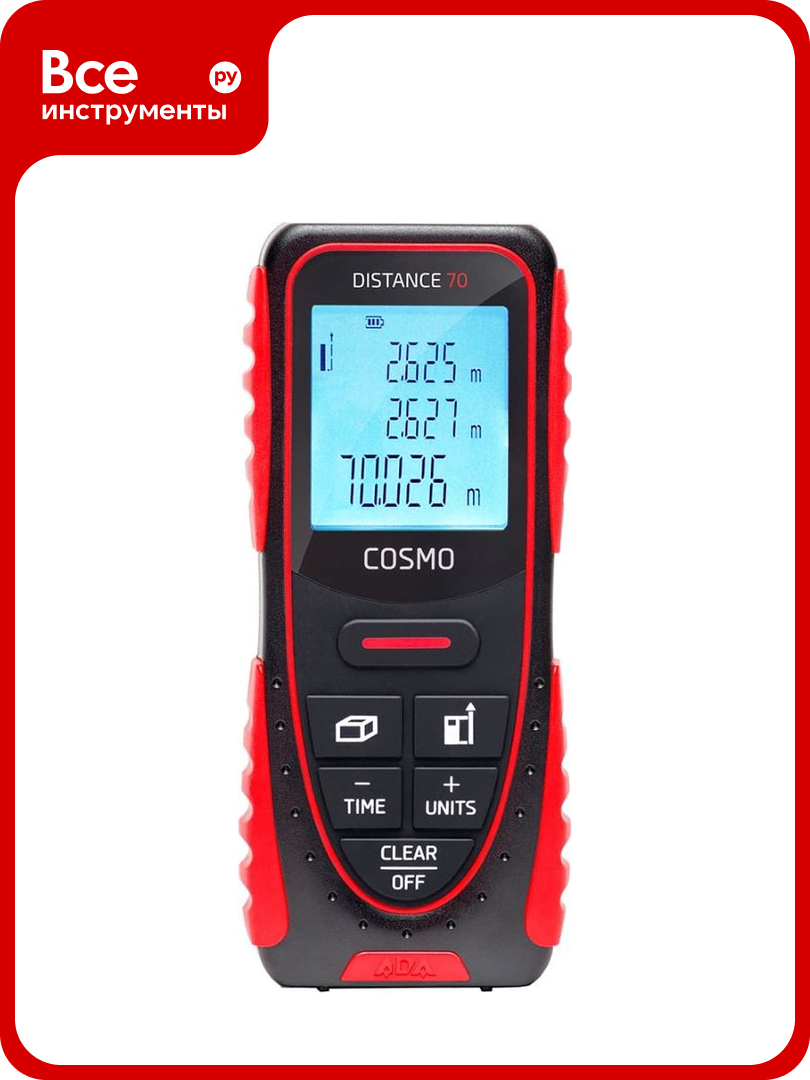 Лазерный, ADA, дальномер ADA Cosmo 70 с поверкой А00526, снабжен, трехстрочным