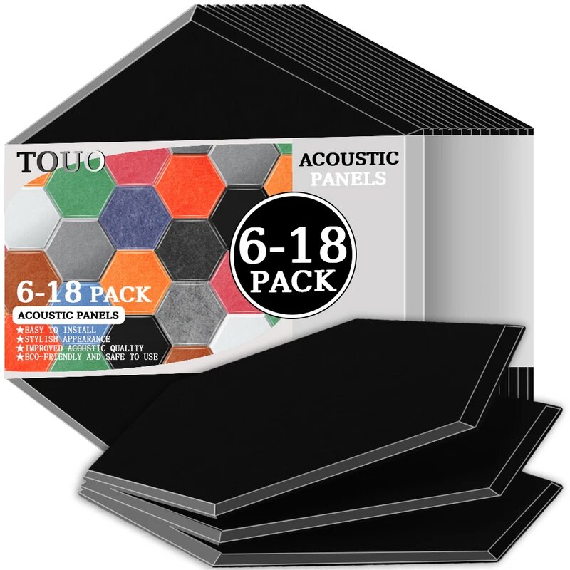 Акустические панели TOUO 6/12/18 шт. 32 Black, 6 Pcs, Small Hexagon