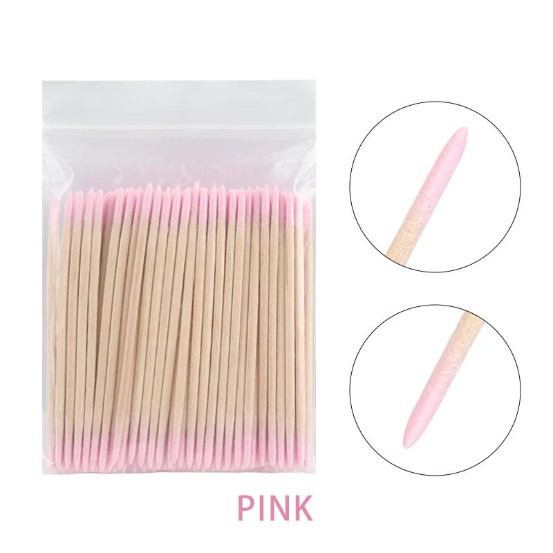Кисти для наращивания ресниц, 100 шт, Pink two head short
