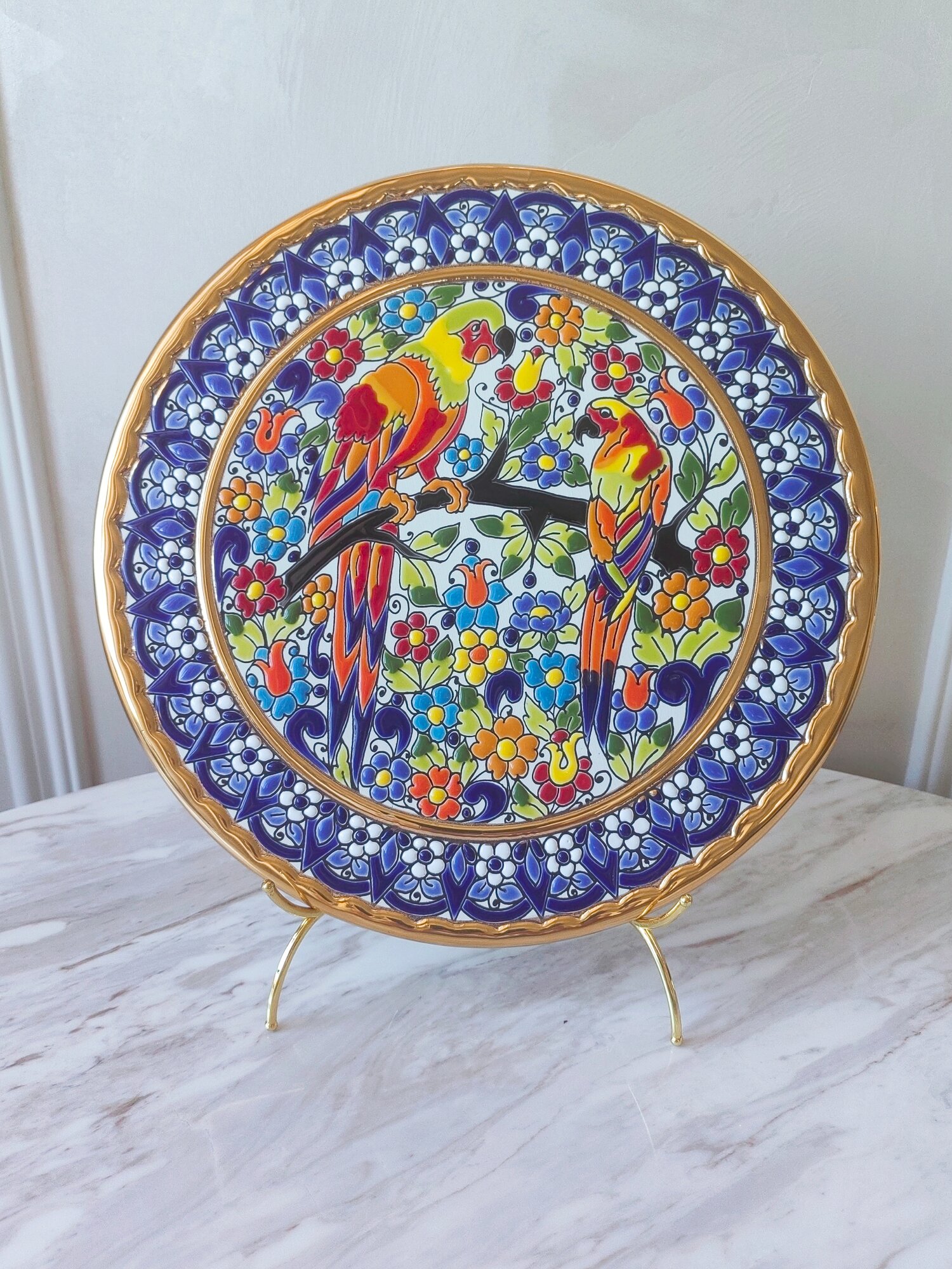 Тарелка декоративная, настенная фабрики Cercolon диаметр 28 см, ручная работа испанских мастеров