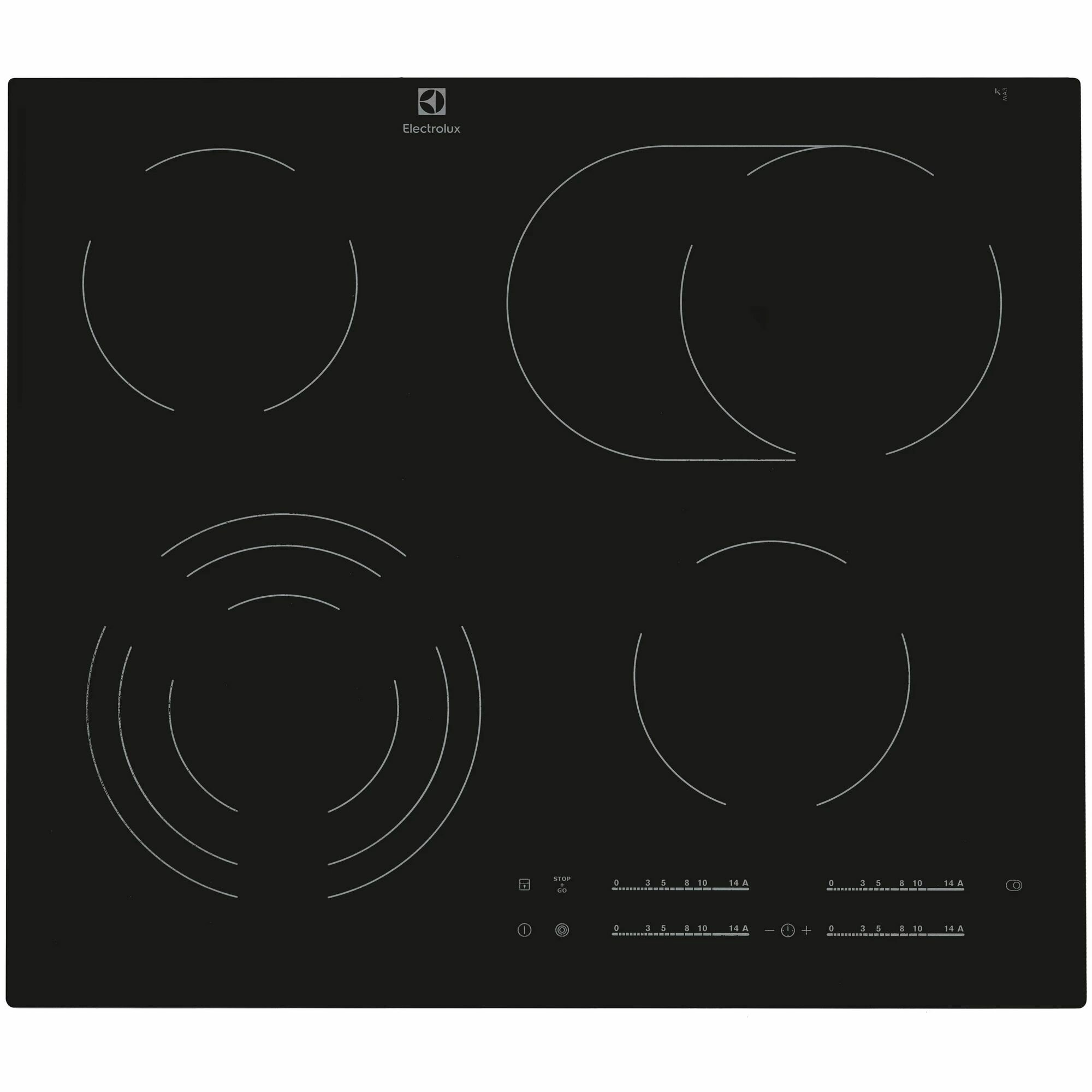 Варочная поверхность Electrolux EHF6547FXK, электрическая, стеклокерамика, таймер