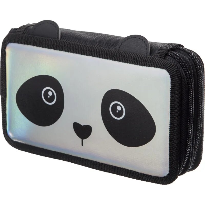 Пенал Panda 2 отд. кож/зам голография, 190х110 мм, ПКЗ 11-111 Комус Класс 1557057