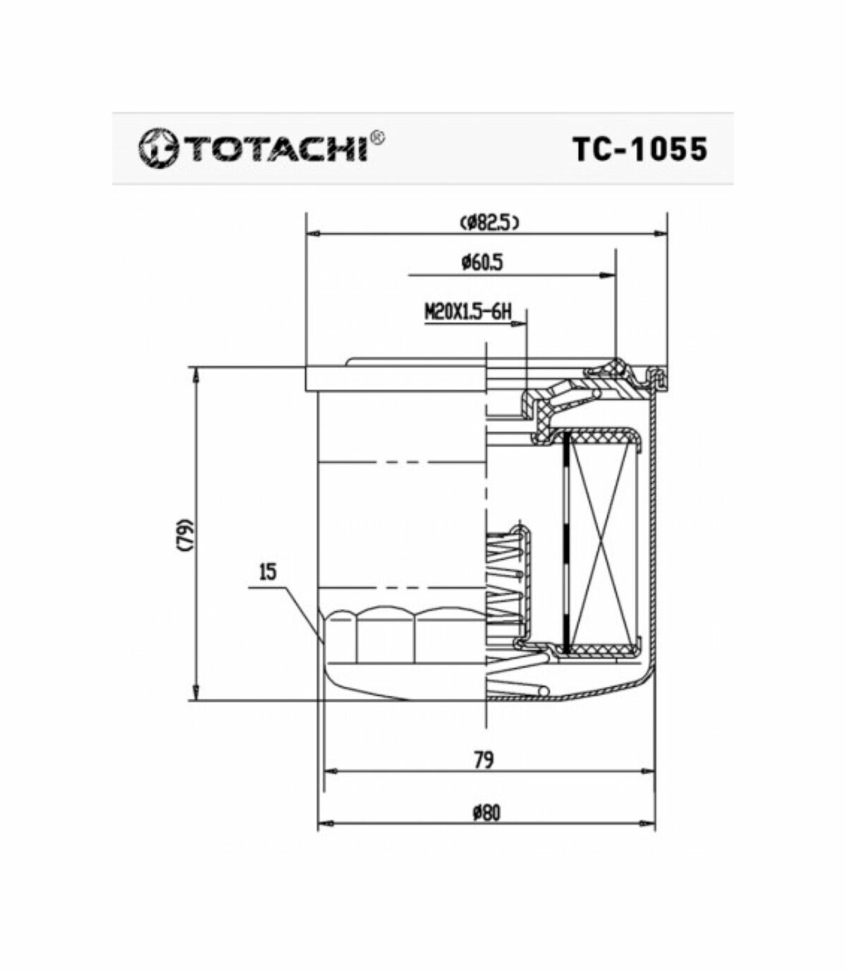 Фильтр Масляный Totachi Tc-1055 C-307 Md001445 Mann W 712/18, W 811/80(Totachi Tc-1055)