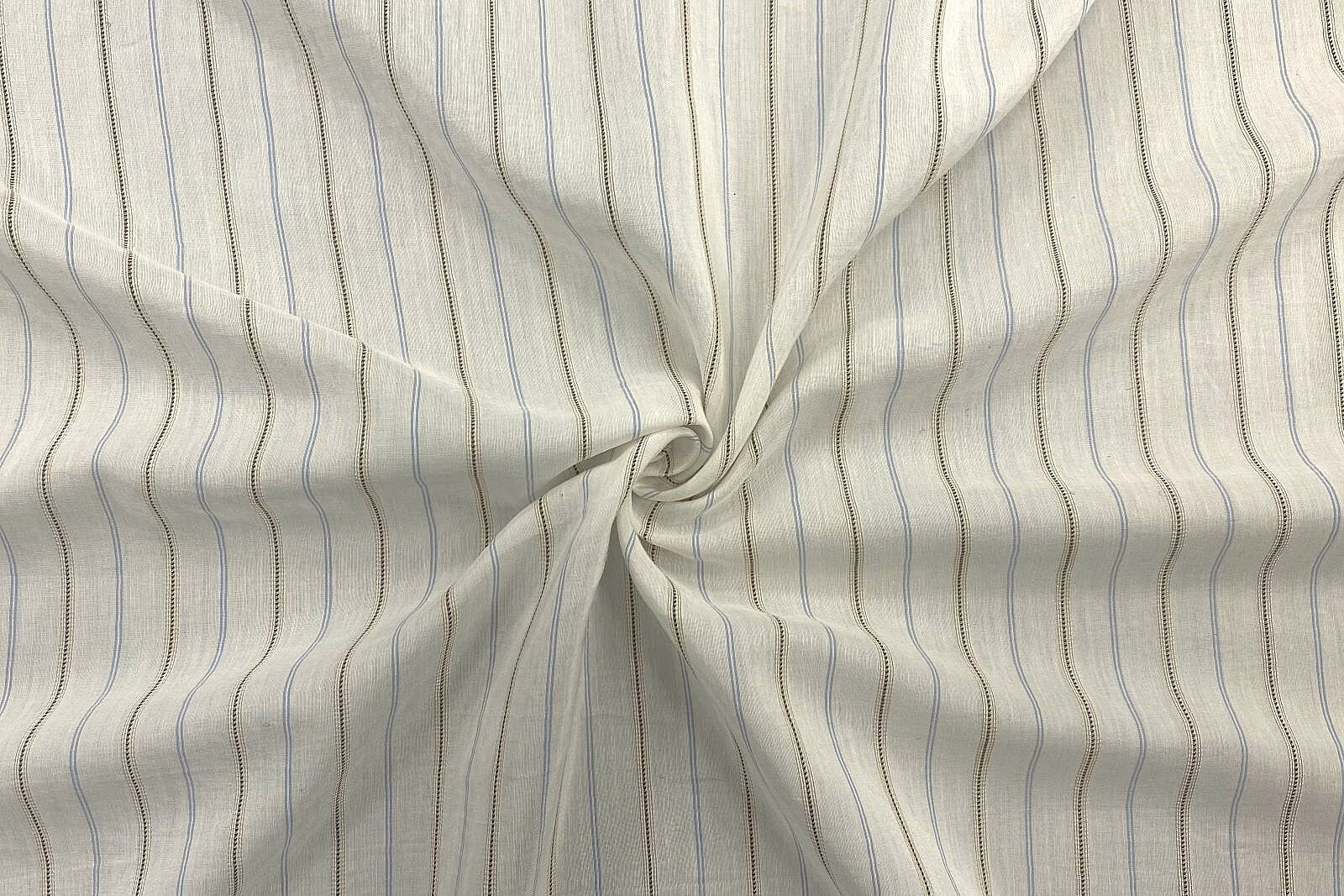 Ткань Хлопок-жаккард рубашечный с добавлением вискозы, в полоску, ш140см, 0,5 м