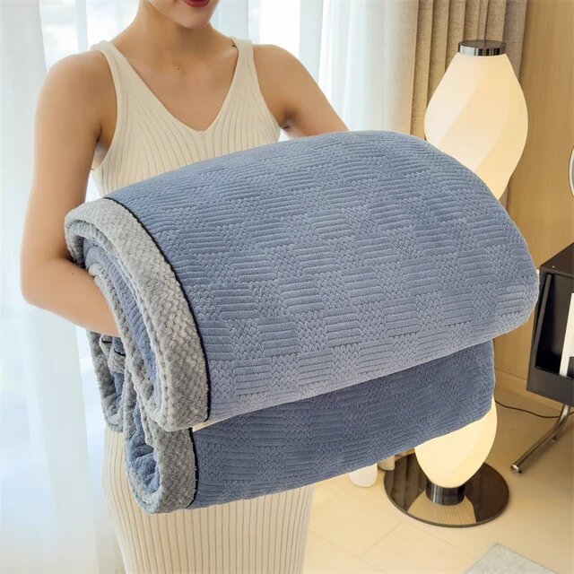 Утепленное бархатное одеяло для кровати с зашифровкой, мягкое теплое одеяло для дивана, удобное дышащее постельное белье