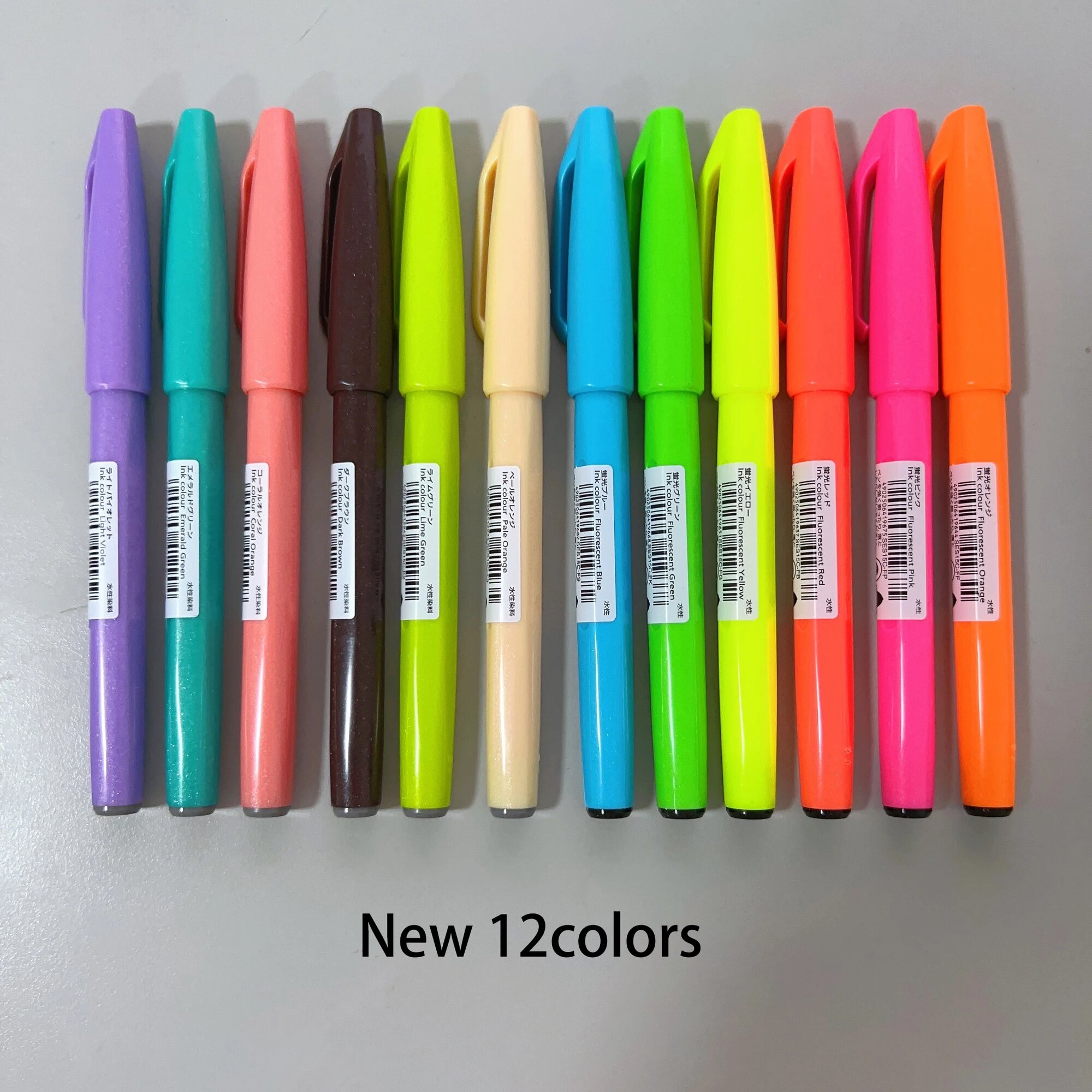 Pentel Touch Brush Sign Pens 24 цветов 12pcs new color