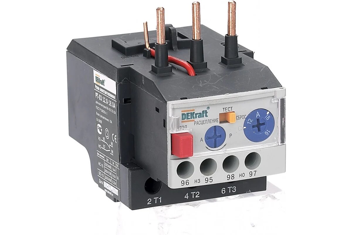 Dekraft тепловое реле перегрузки РТ03-25-32-6.30A-9.00A 23118DEK защита электроцепей