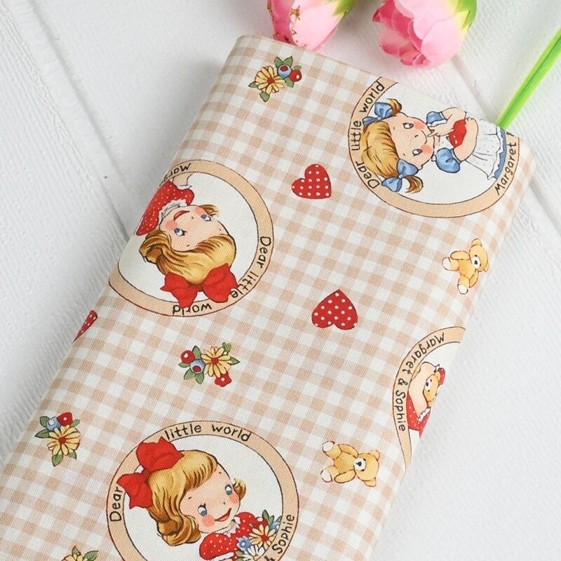 Хлопковая стеганая ткань uarestar с принтом мультяшных кошек 147404