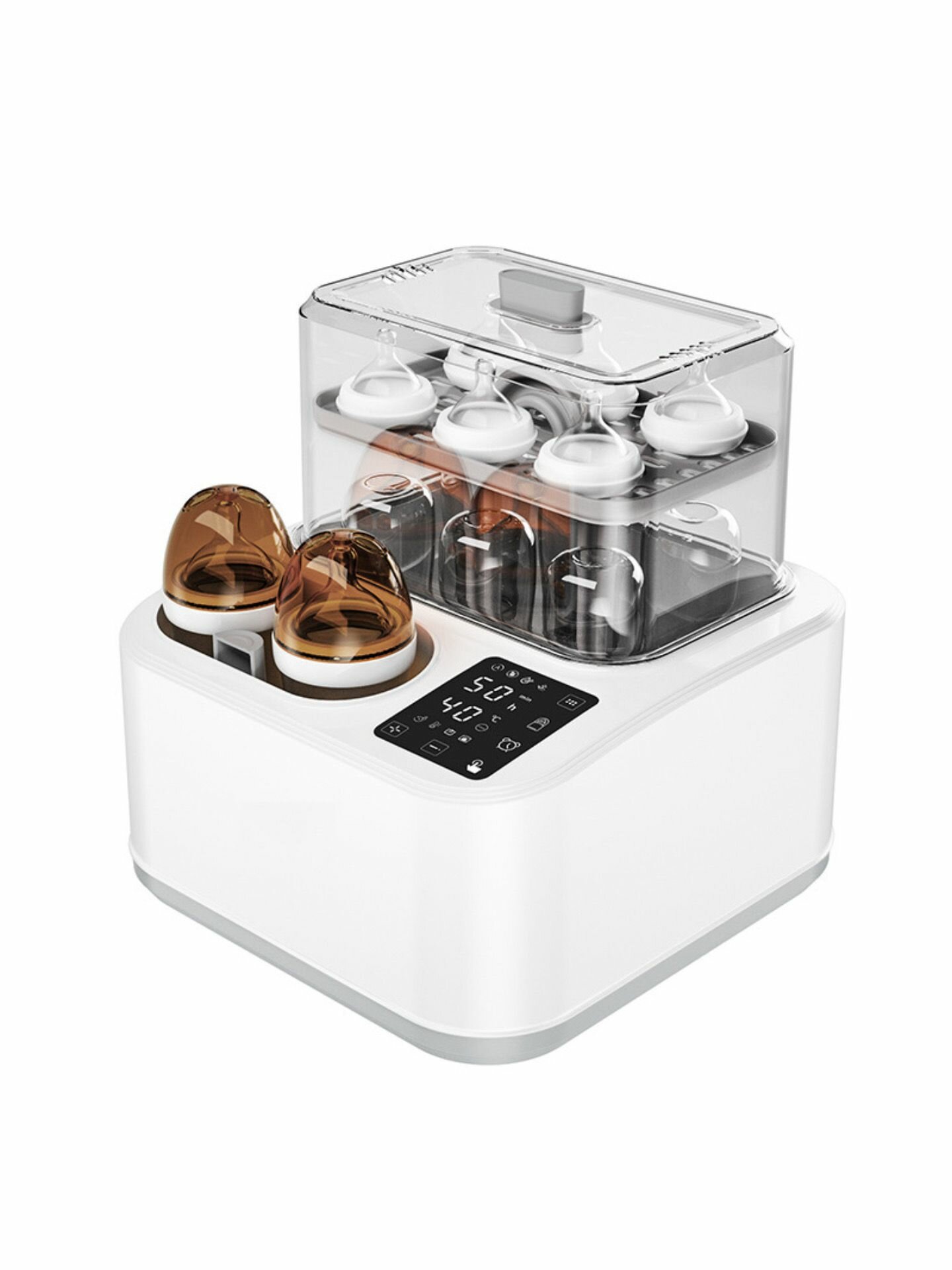 Стерилизатор-подогреватель -сушка-пароварка 8-в-1 Ramili Baby BSS300, сушка для бутылочек сосок, пустышек, молокоотсоса для новорожденных