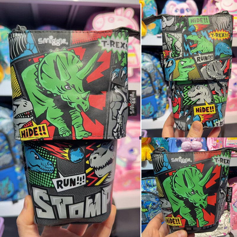 Пенал Smiggle Triceratops, зеленый, выдвижной, для карандашей