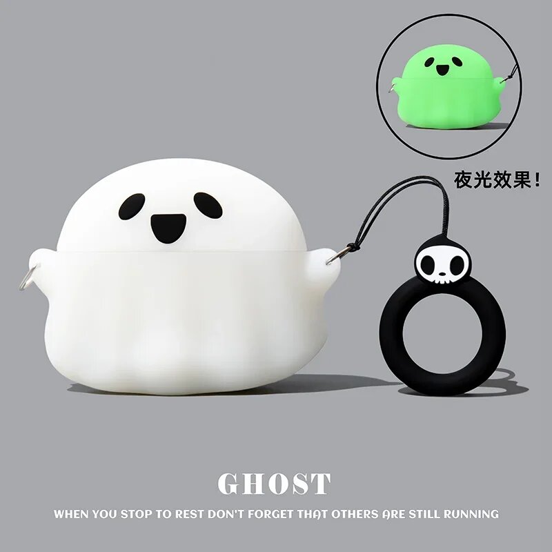 Для JBL Wave Beam Case JBL VIBE Beam Силиконовый мягкий чехол 3D Cute Ghost Cartoon JBL Wave200 TWS Противоударный защитный чехол