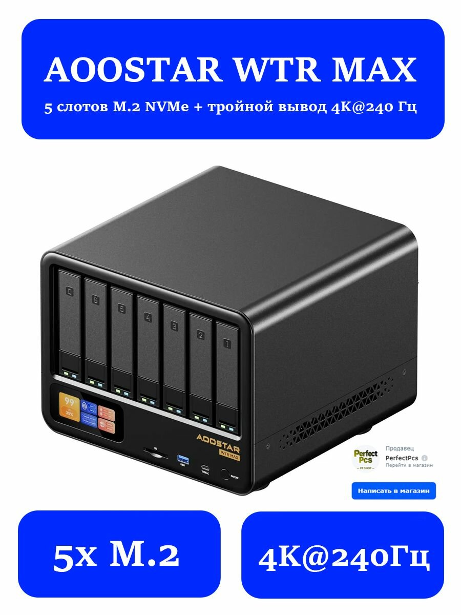 AOOSTAR WTR MAX игровой мини-ПК на AMD Ryzen 7 PRO 8845HS