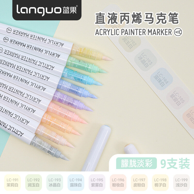 2026 Новейший синий фруктовый прямой жидкий акриловый маркер, оптовый набор кистей, специальный цветной акварельный маркер для студентов, рукописный отчет