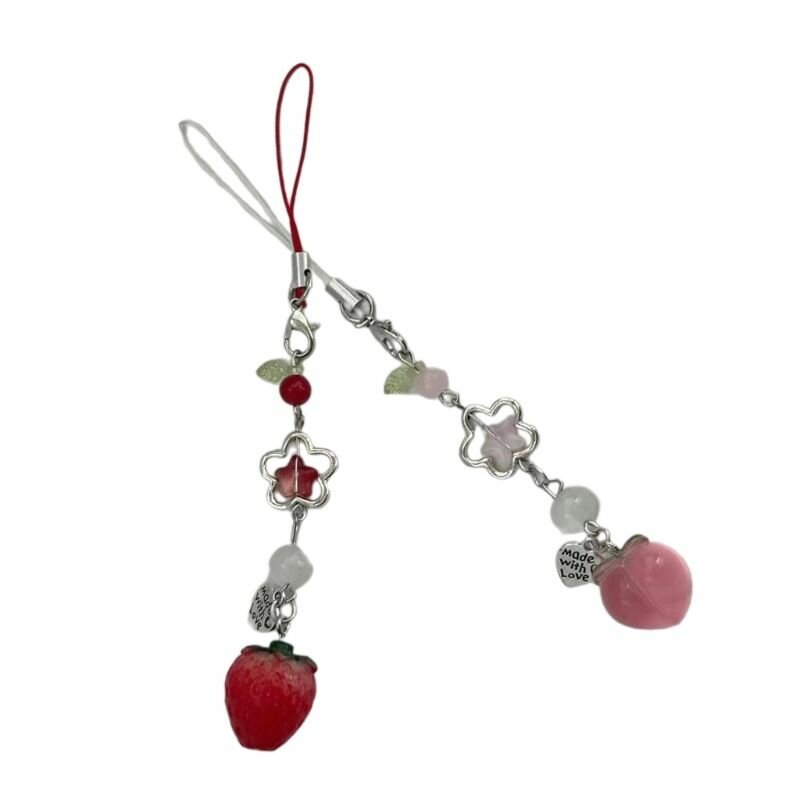 Набор из 2 предметов, вышитый бисером брелок ручной работы, подвеска-цепочка для мобильного телефона