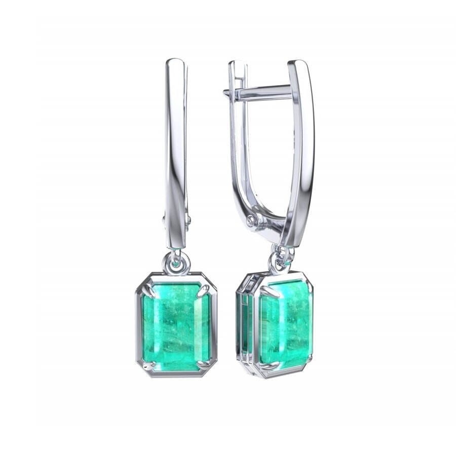 Серьги, серебро, 925 проба, горный хрусталь