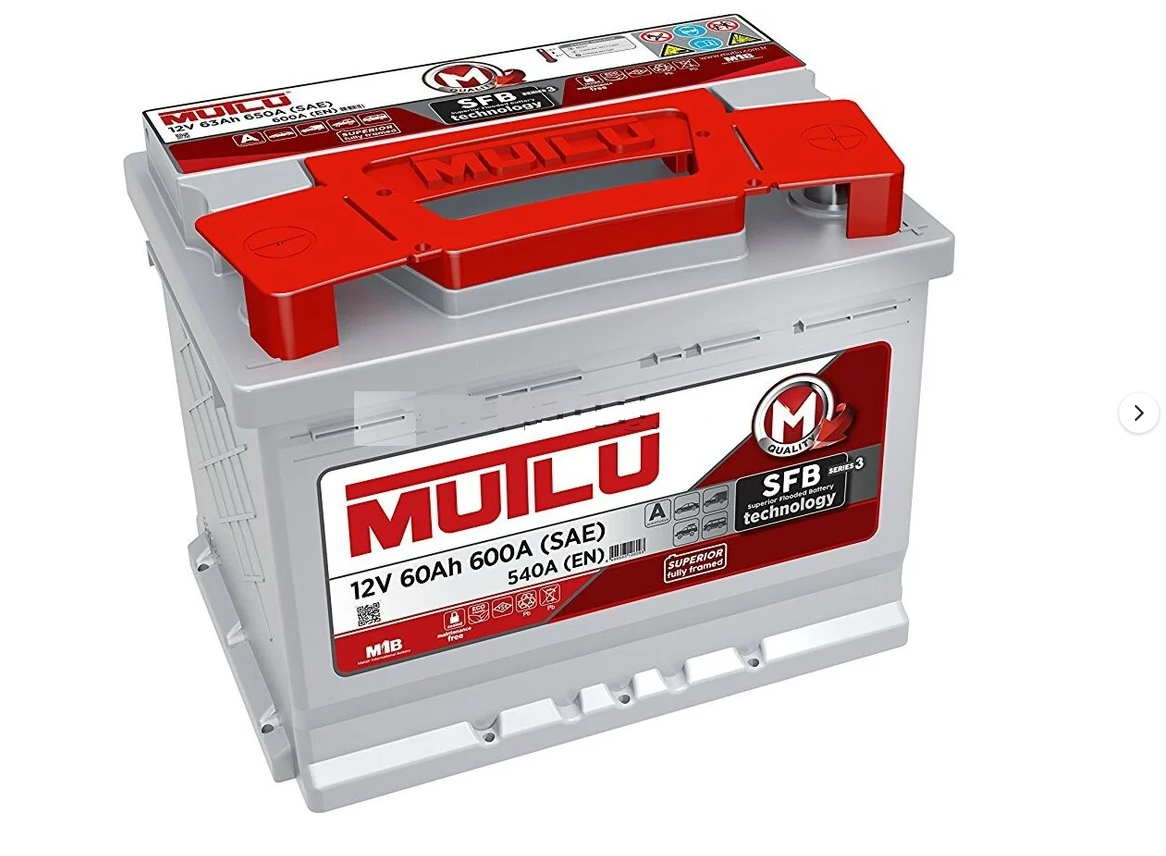 Аккумулятор mutlu sfb 60 а/ч обратная r+ 242x175x175 en540 а низкий
