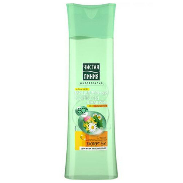 Шампунь чистая линия Сила 5 трав 400мл