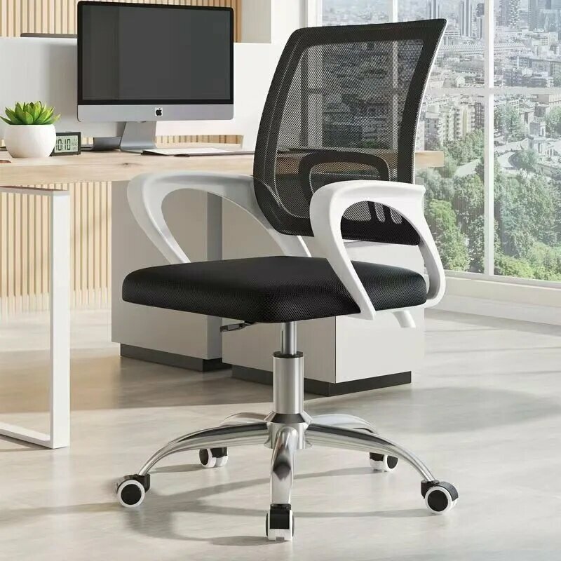 Стул, Утолщенная подушка, ножки из нержавеющей стали, черно-белый，1 шт.