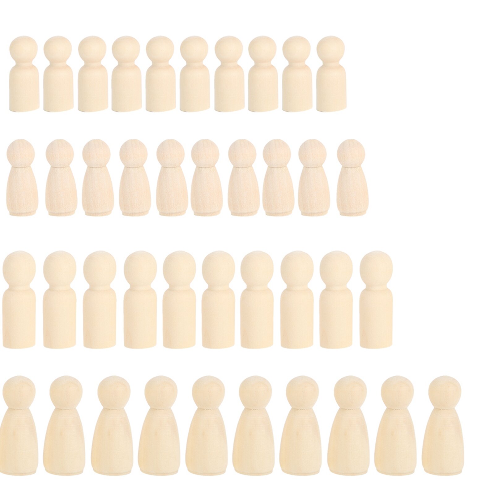 34mm / 43mm Female Male DIY Painting Dolls Wooden Child Figure Toy
