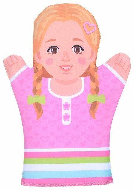 Кукла-рукавичка на руку "Дочка Наташа" для кукольного театра, мягкая игрушка-перчатка, перчаточная кукла бибабо, 24 см