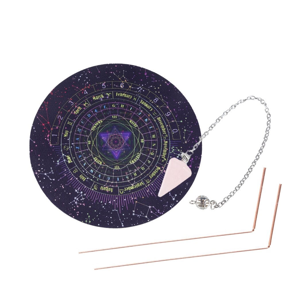 Набор Металлических Биолокационных Стержней, Ведьмовские Стержни, Биолокационный Маятник, Коврик Для Гадания, Викканский Алтарь, Ведьмовская Палочка для Виккан