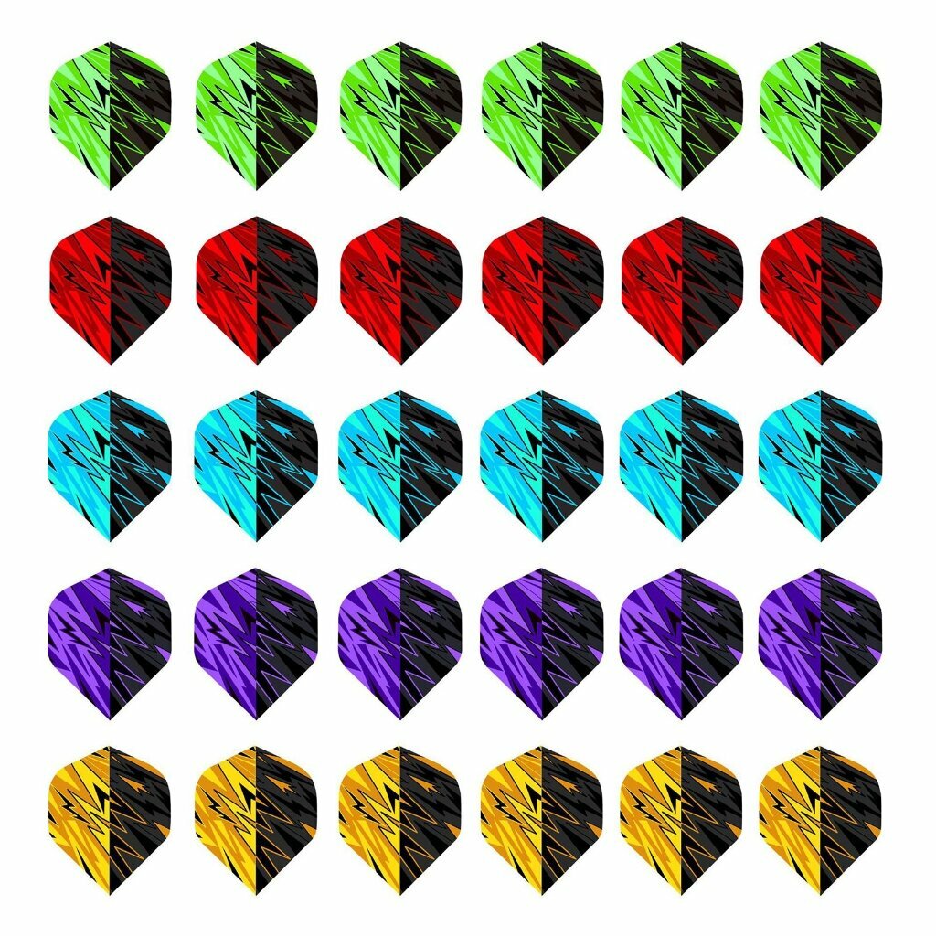 Pack of 30 Standard Darts Flights PET Replacement Feather Tail Wing Accessories