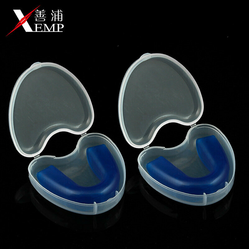 Спортивные защитные приспособления для зубов, каппы для боксерских матчей, синие односторонние каппы, 2 шт-один размер