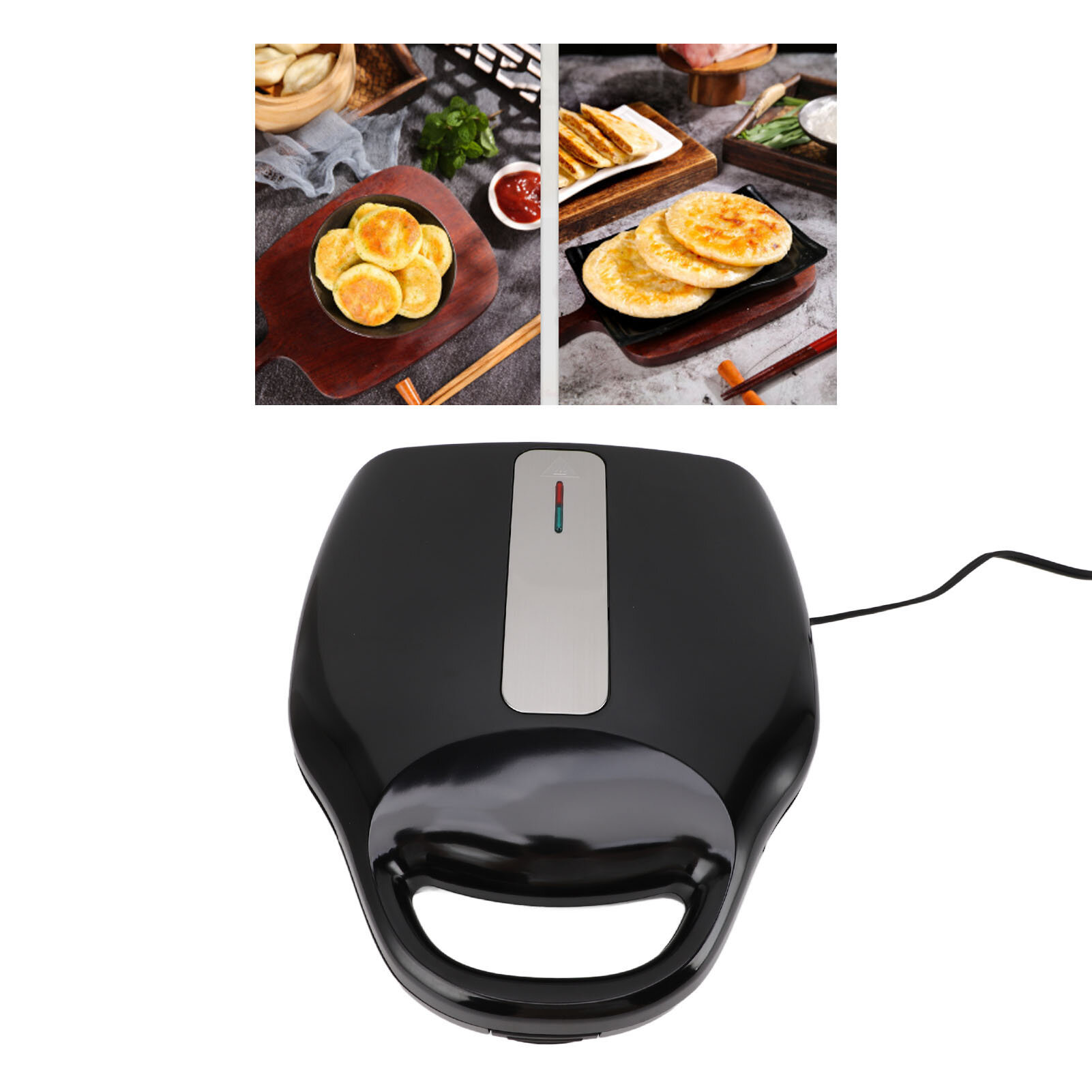 Электрическая блинница 1400 Вт, 6 слотов, 3,5 дюйма, двусторонний нагрев, антипригарное устройство, интеллектуальный контроль температуры, машина Arepa для завтрака, вилка европейского стандарта, 220 В