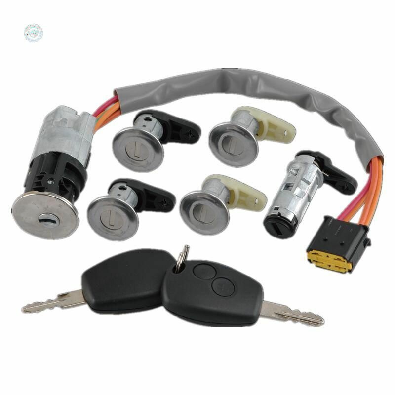 Замок зажигания с 5 личинками и 2 ключами для Лада Ларгус, Renault Logan, Sandero (806016761R) комплект для замены системы запуска