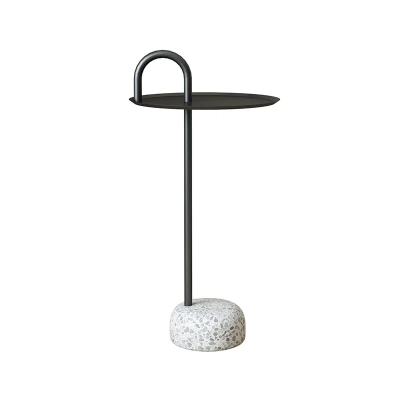 Современный приставной столик в скандинавском стиле с каменным основанием, роскошный торцевой столик для гостиной, креативный стабильный диван, угловой стол, металлический журнальный столик Black A168