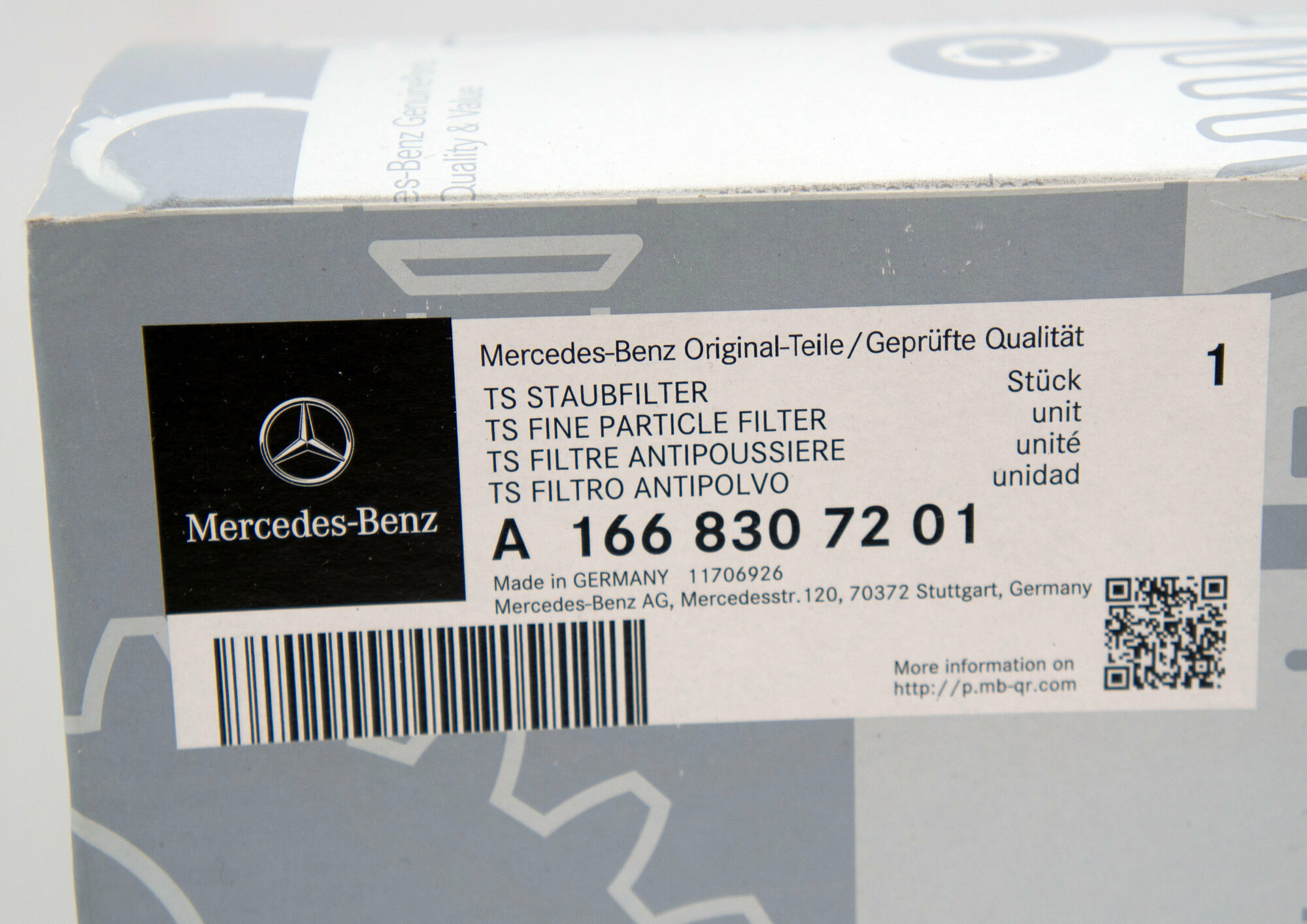 Фильтр салона Mercedes-Benz A1668307201