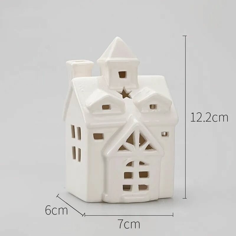 Домик с подсветкой декоративный, фарфоровый из коллекции New Year статуэтка новогодняя
