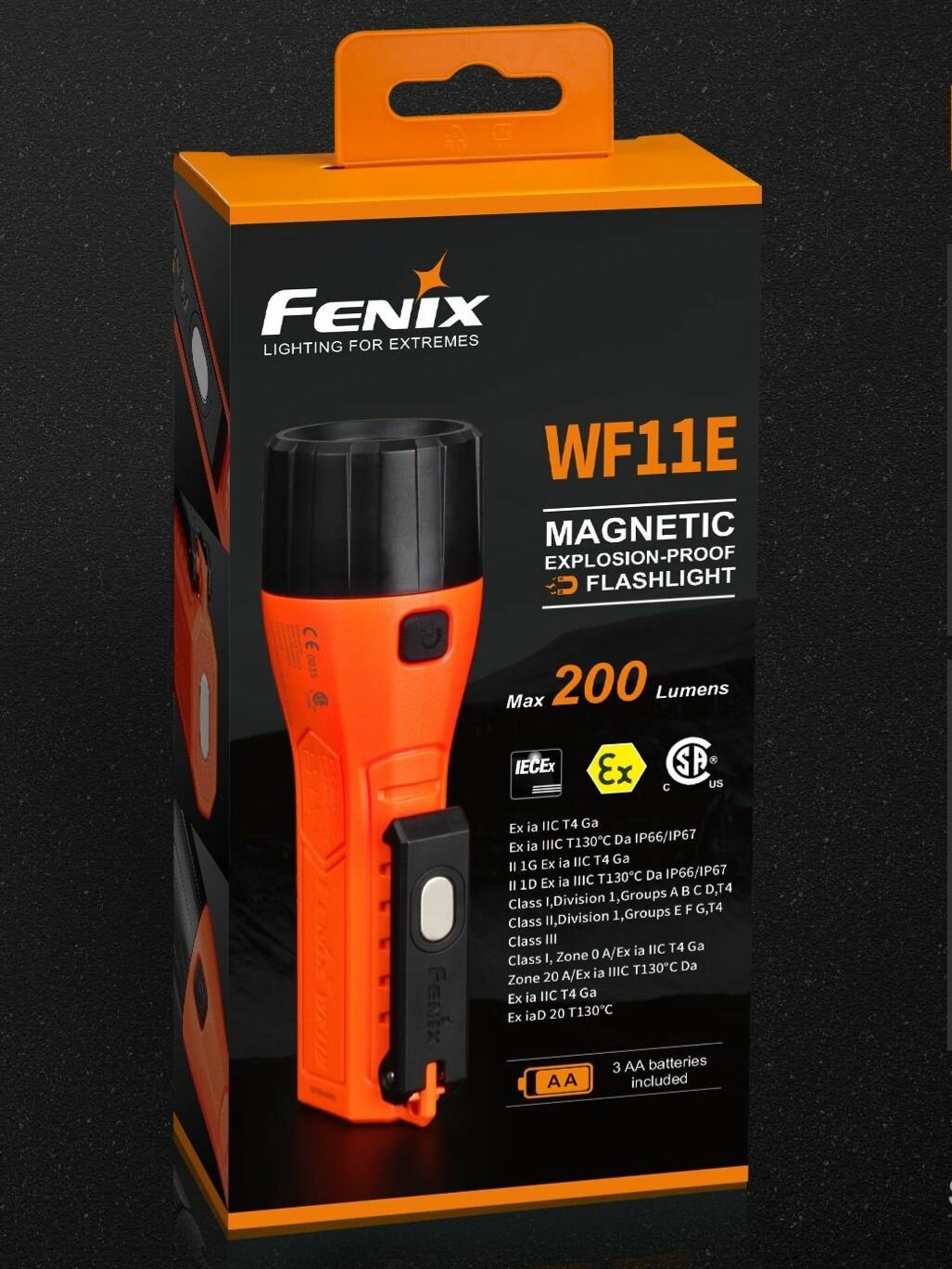 Фонарь ручной Fenix WF11E (взрывозащищенный), 200 люмен, АА батареи 3 шт, луч 185 метров