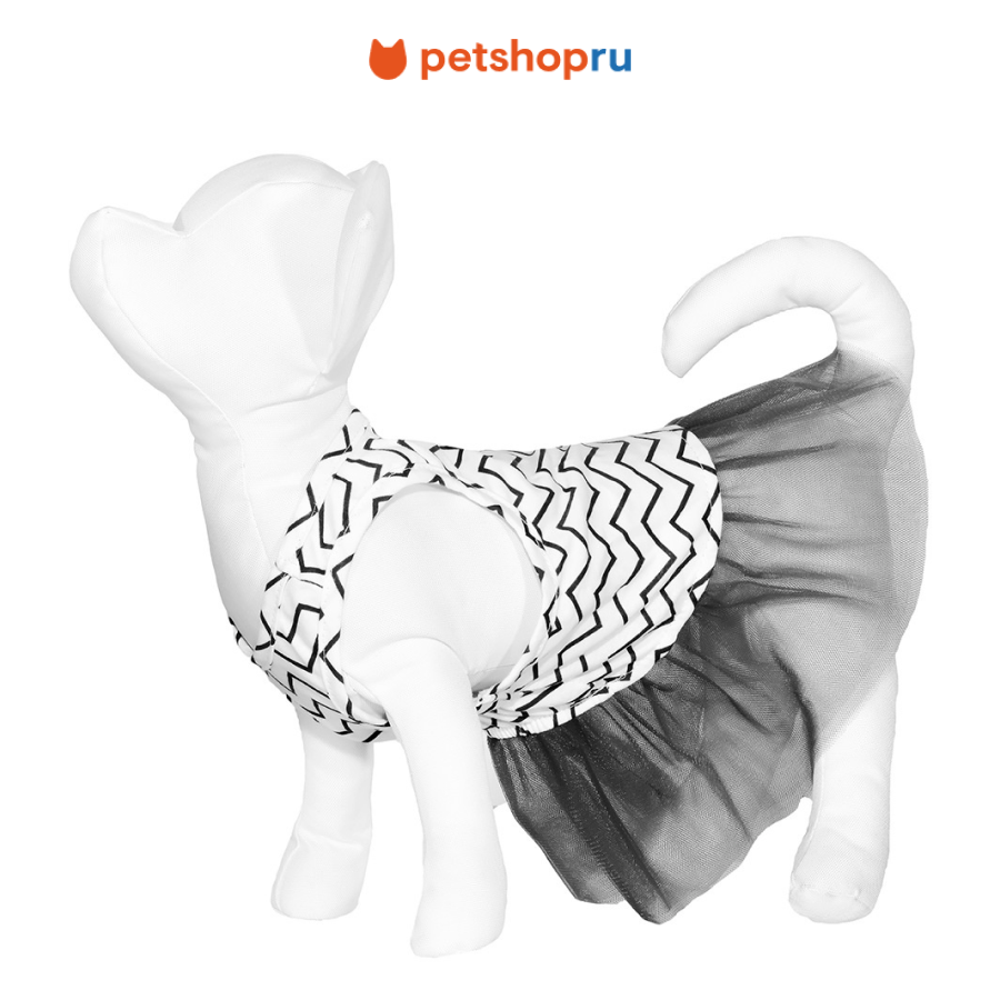 Yami-Yami одежда Платье для собаки с серой юбкой из фатина, М, спинка 27-29 см