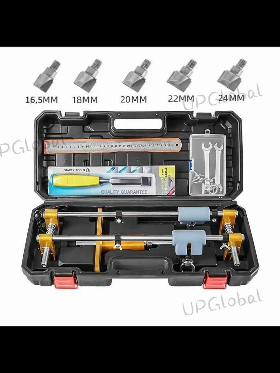 Шаблон для врезки дверных замков с комплектом фрез / Кондуктор для установки замков : Набор 12шт