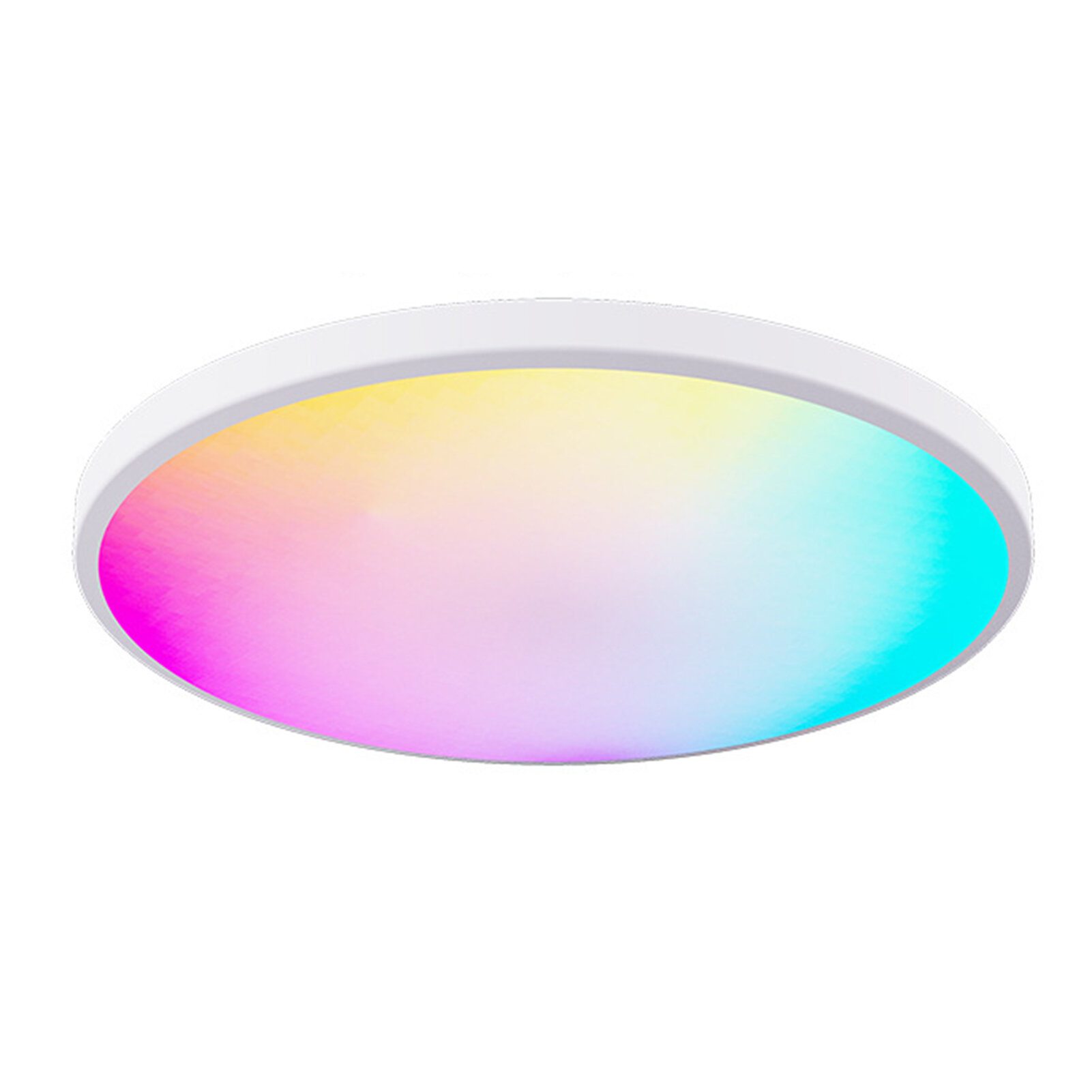 Лампа потолочная круглая RGBCW LED, 24W, 220V-240V/110V-130V, 0-100% бесступенчатое регулирование яркости, 2700K-6500K, управление по RF, белый/черный цвет корпуса, размер 300*55mm, для спальни, гостиной, площадь освещения 15-30м²