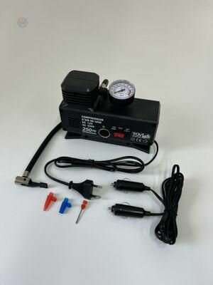 Автомобильный компрессор 35 л/мин, питание 12V и 220V, компактный насос для шин, мячей и матрасов, 3 насадки в подарок