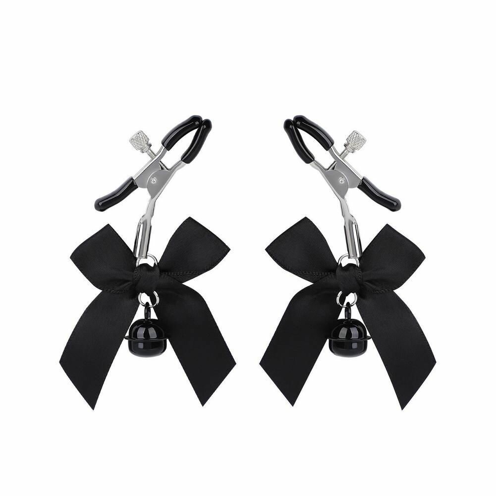Зажим для сосков с галстуком-бабочкой и колокольчиком, зажимы БДСМ, стимулятор для сосков, для ролевых игр, для женщин и мужчин