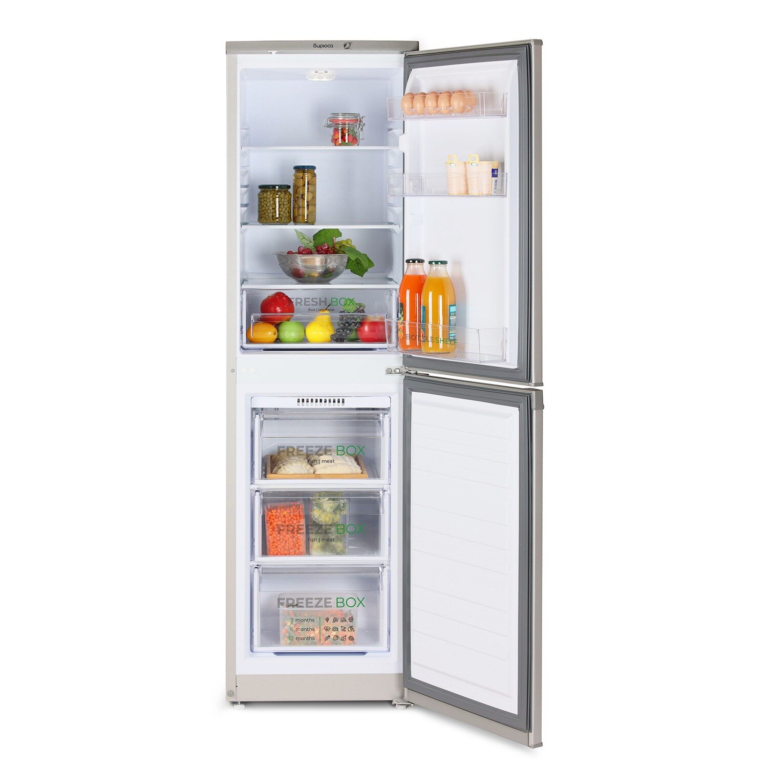 Холодильник Бирюса M420, двухкамерный, узкий, с нижней морозильной камерой