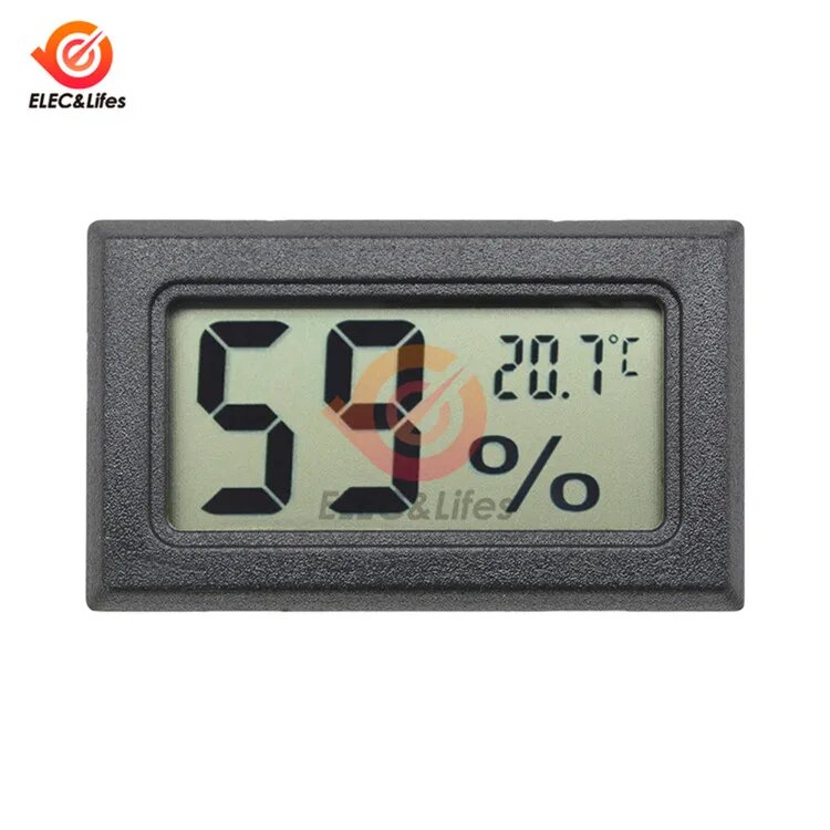 Aideepen Мини цифровой термогигрометр Black